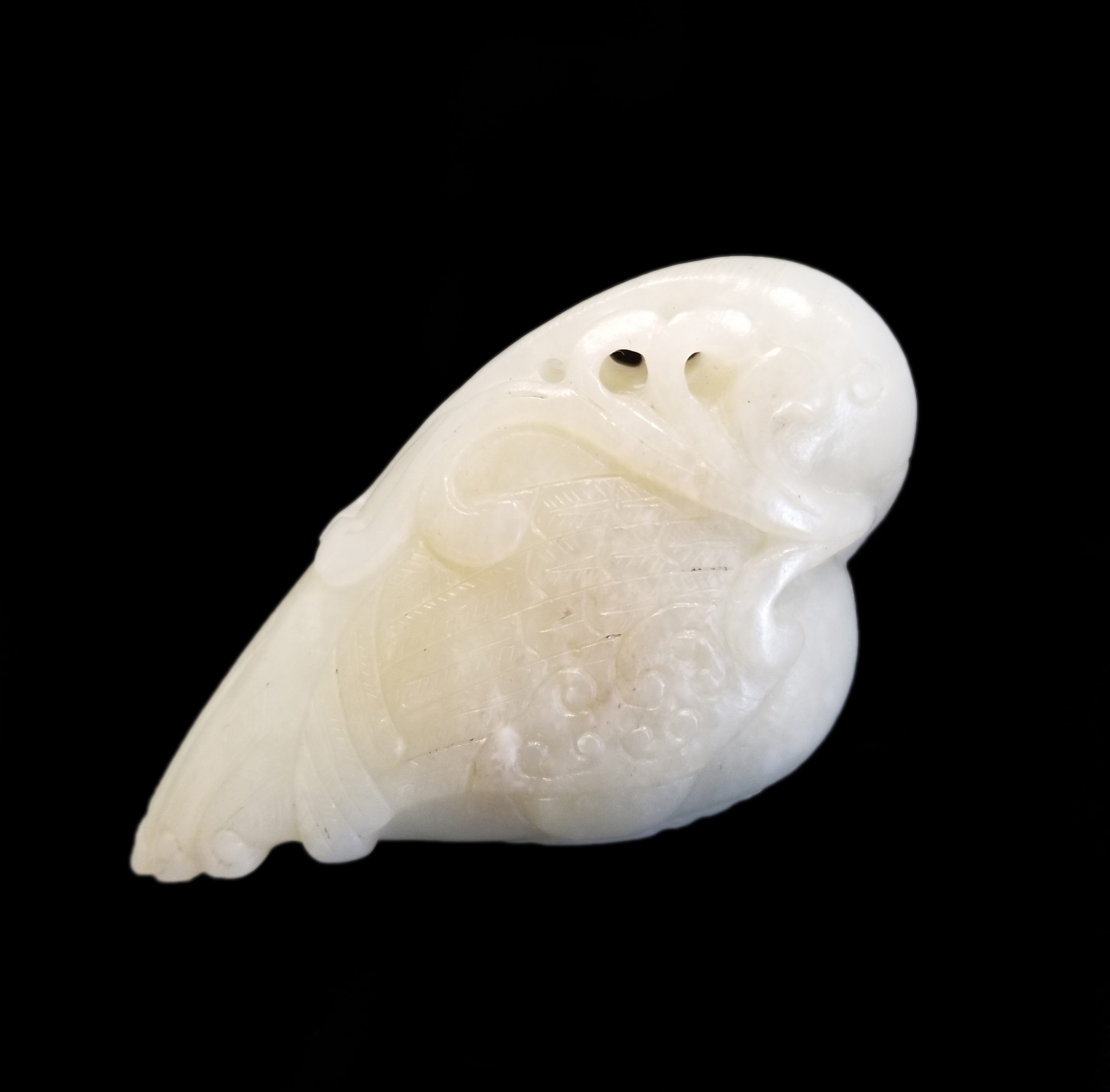 White Nephrite Jade Parrot - S. Bernstein & Co. Jade & Oriental Art