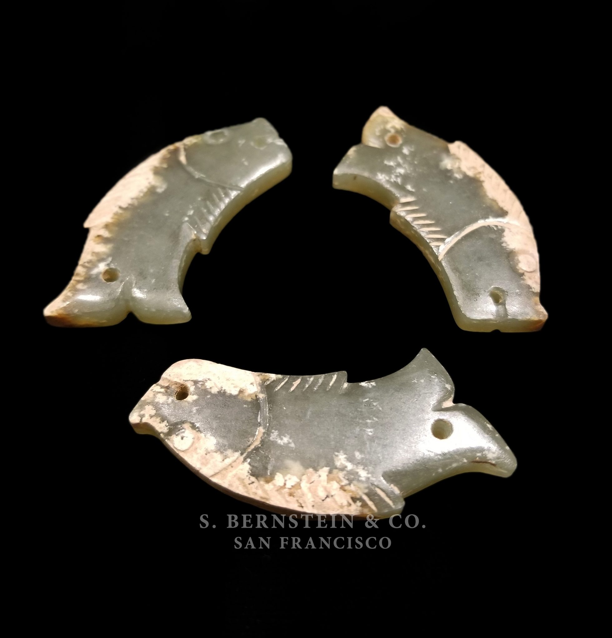 Three Jade Fish Pendants - S. Bernstein & Co. Jade & Oriental Art